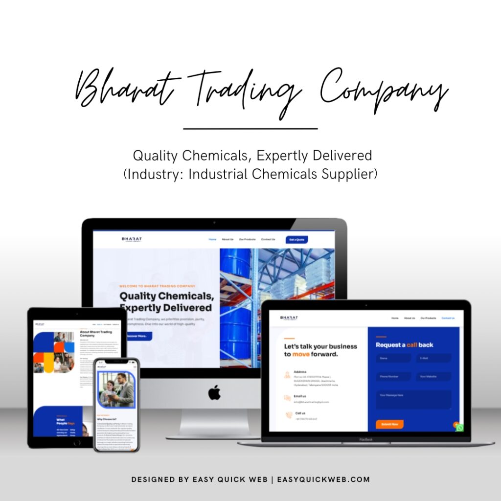 Supply of industrial chemicals Website Design Website Design